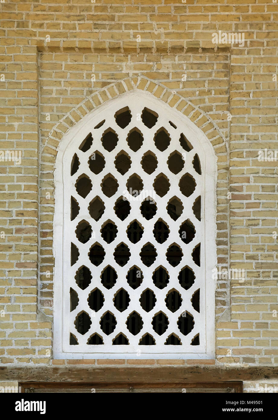 Typical open-work window, Uzbekistan Stock Photo - Alamy