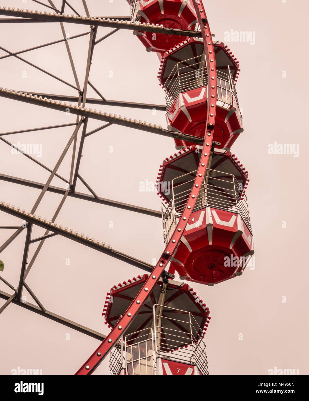 Vintage Red Ferris Wheel Stock Photo - Alamy