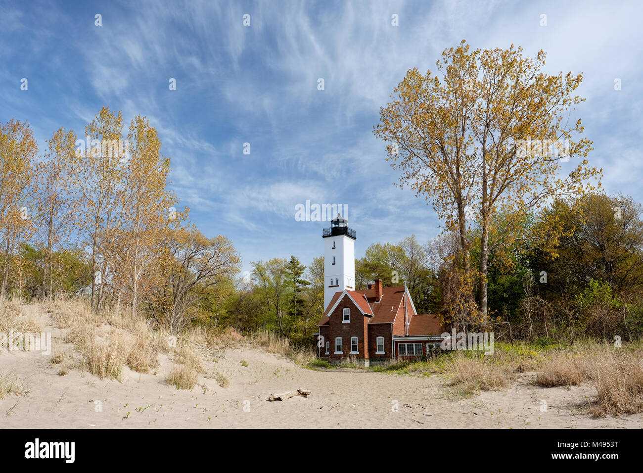 Presque Isle lighthouse, built in 1872 Stock Photo - Alamy