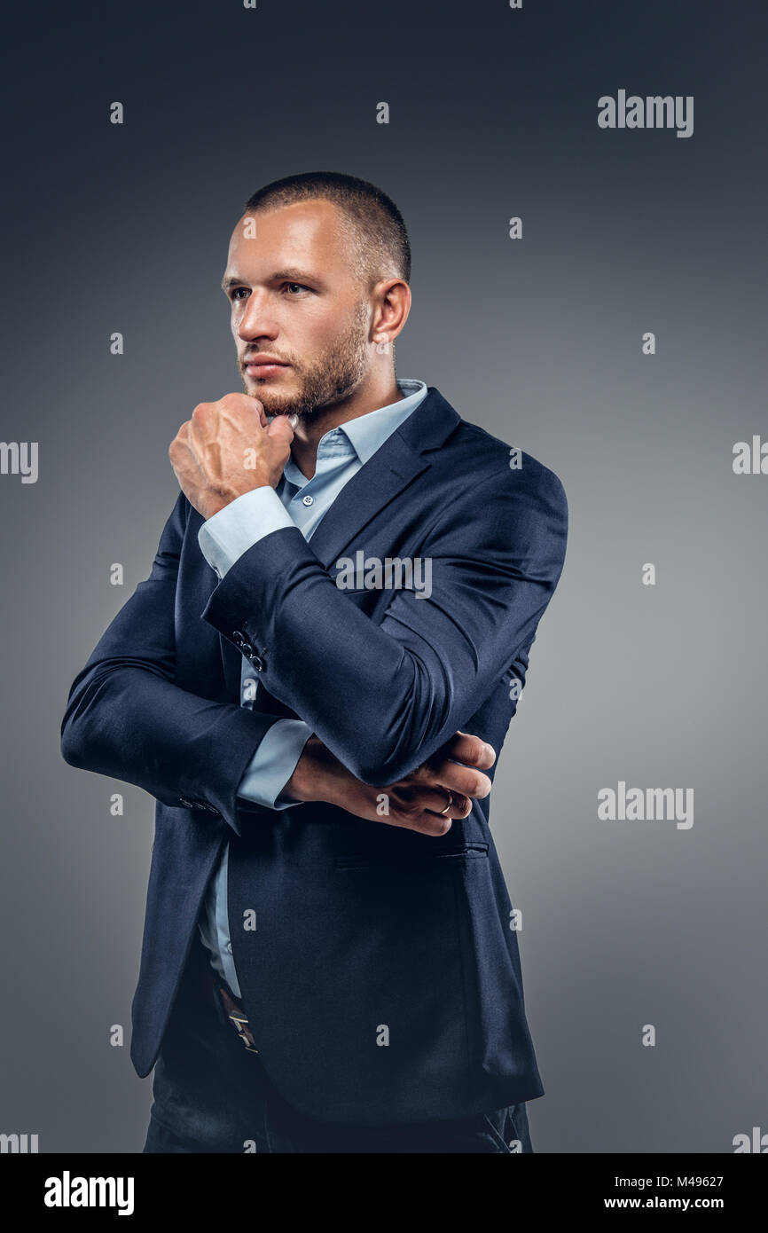 Man in light blue jacket hi-res stock photography and images - Alamy