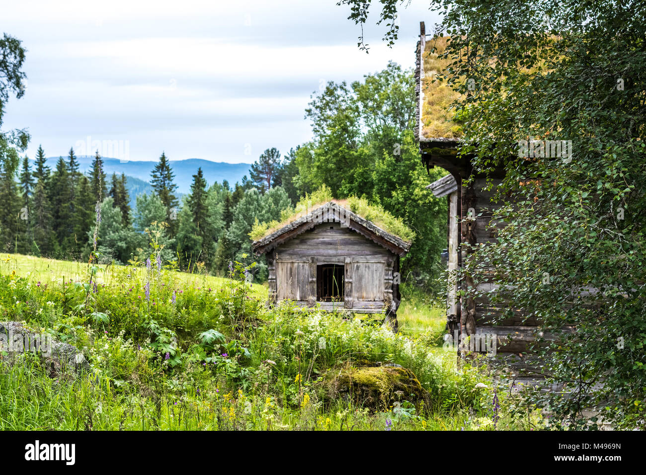 Old timber house in Norway Stock Photo - Alamy