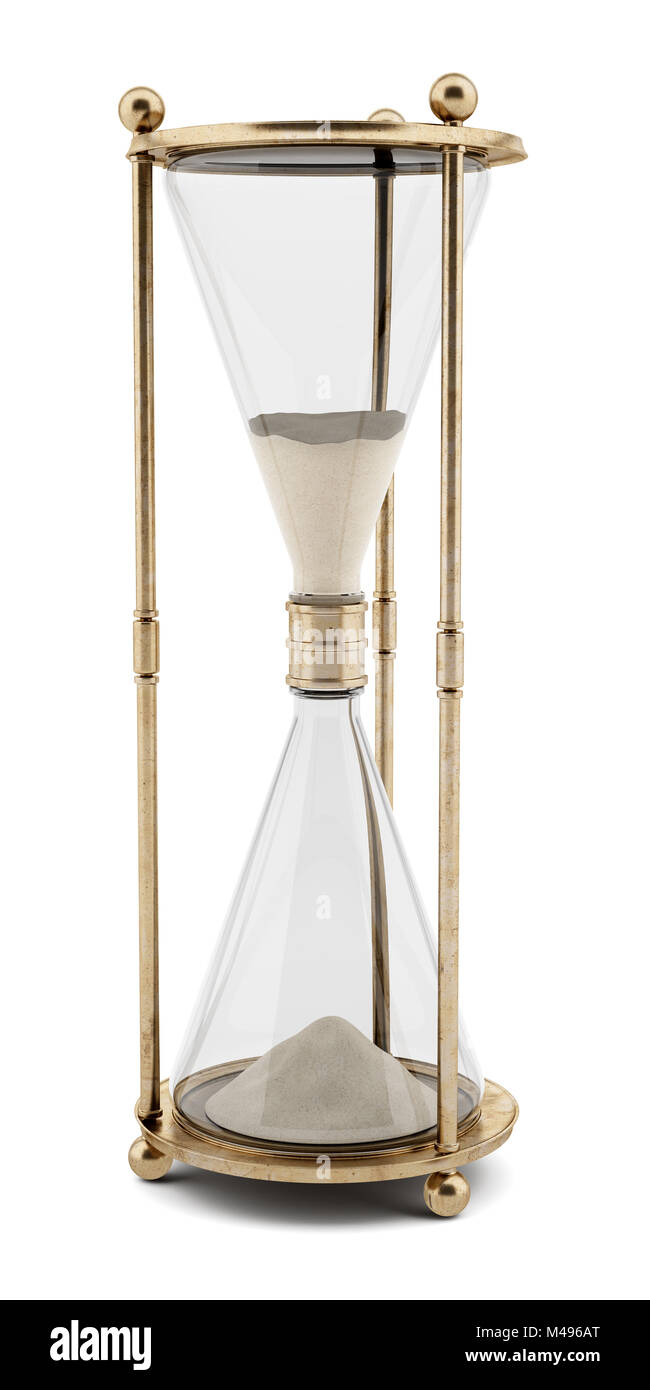 vintage hourglass isolated on white background Stock Photo - Alamy