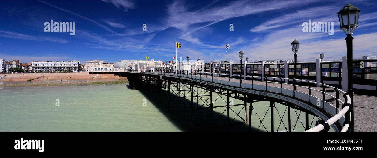 Summer view over the Victorian Pier, Worthing town, West Sussex ...
