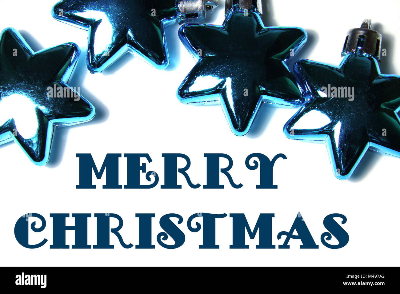 Christmas background with glass ornament in star shape with text Stock ...