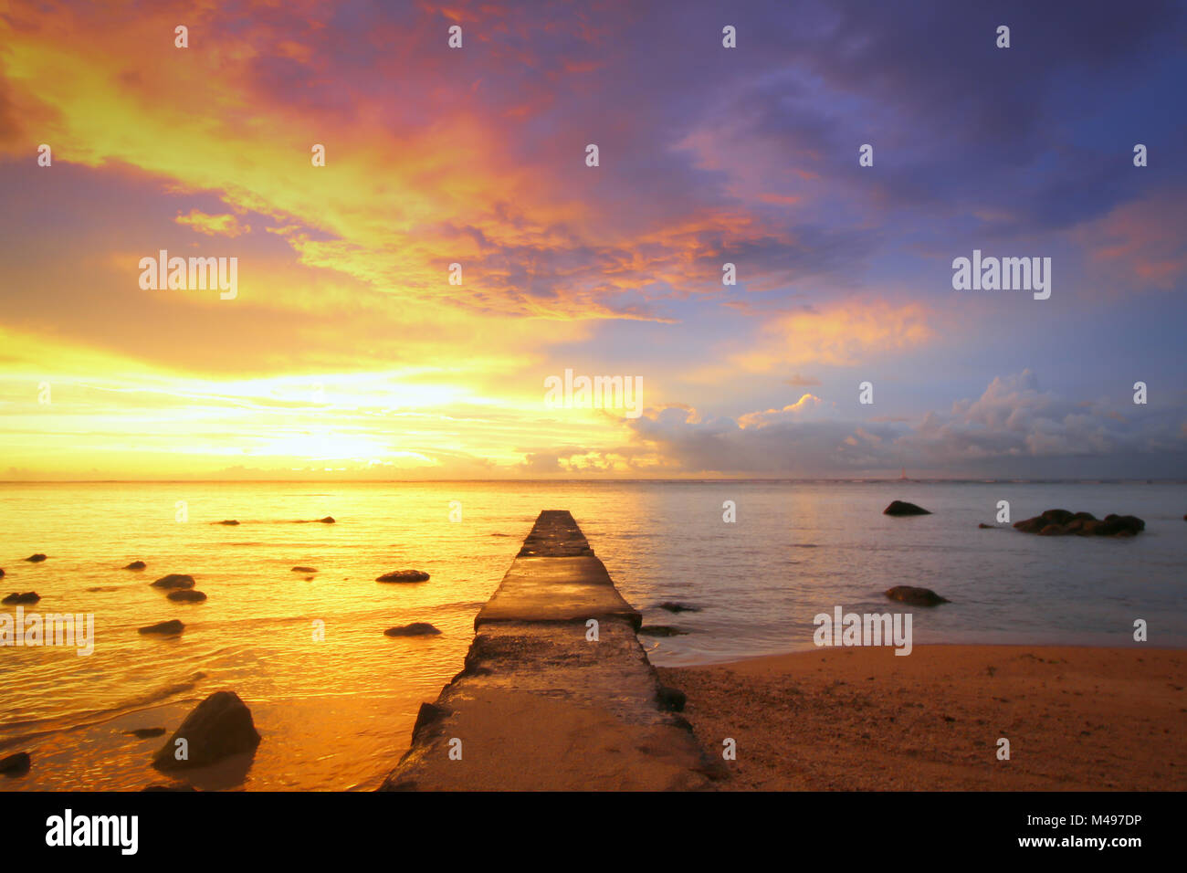 Sunset at Mauritius Stock Photo - Alamy