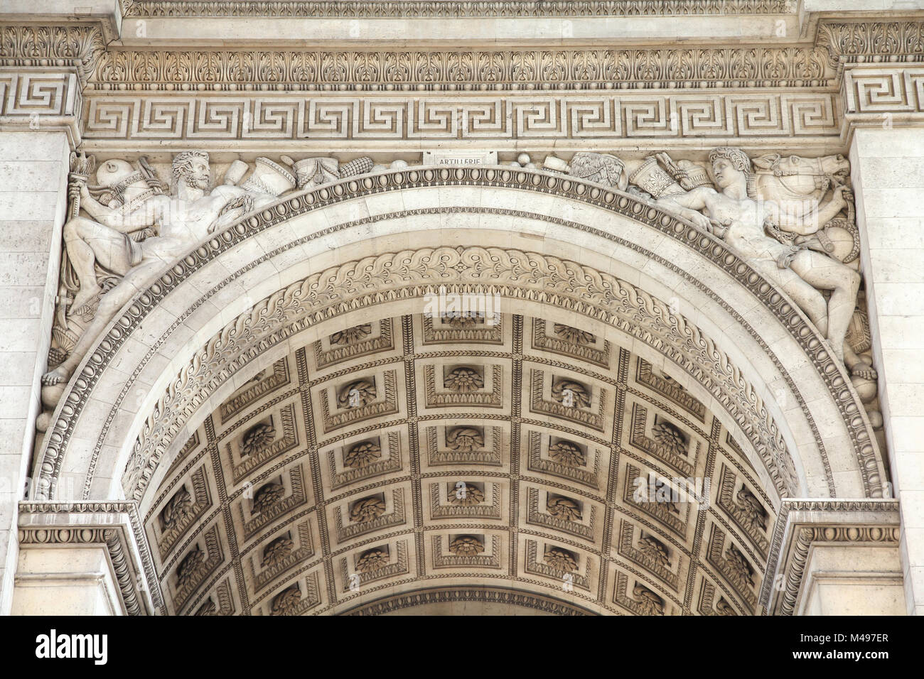 Paris, France - famous Triumphal Arch (Arc de Triomphe) located at the ...