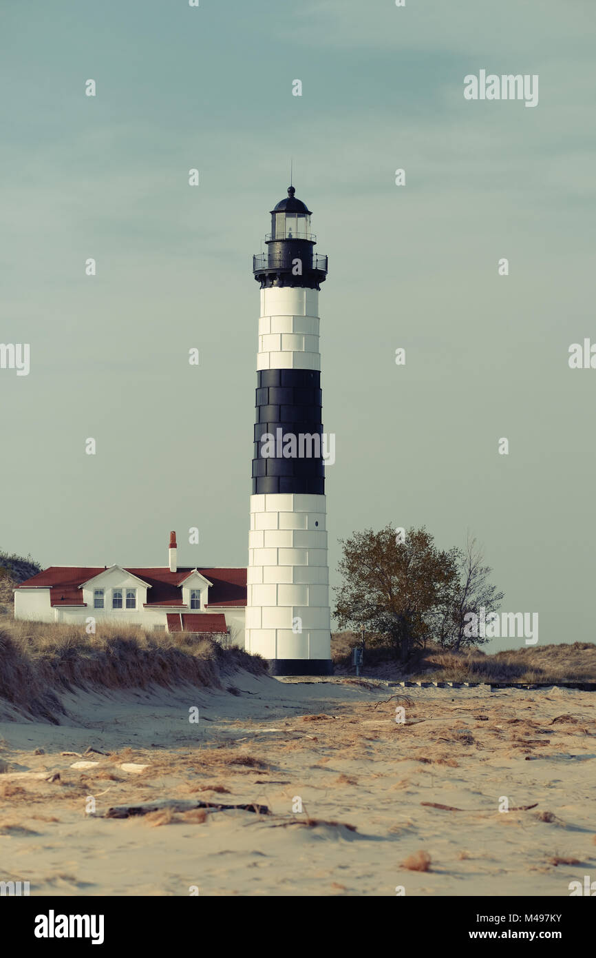 Big Sable Point Lighthouse in dunes, built in 1867 Stock Photo - Alamy