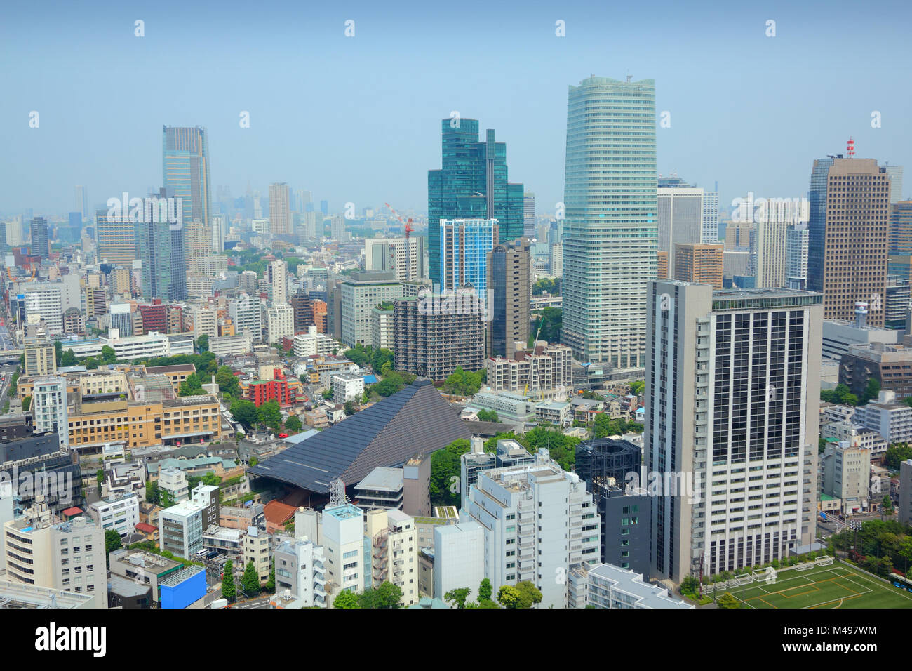Tokyo, Japan - aerial view of Roppongi district. Modern city skyline ...