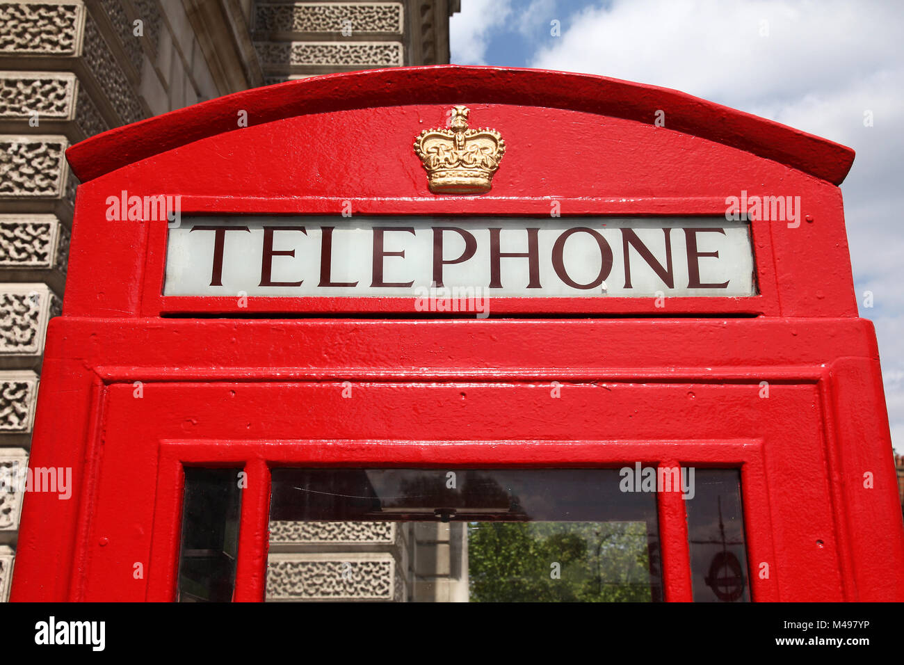 London, United Kingdom - red telephone box close-up Stock Photo - Alamy