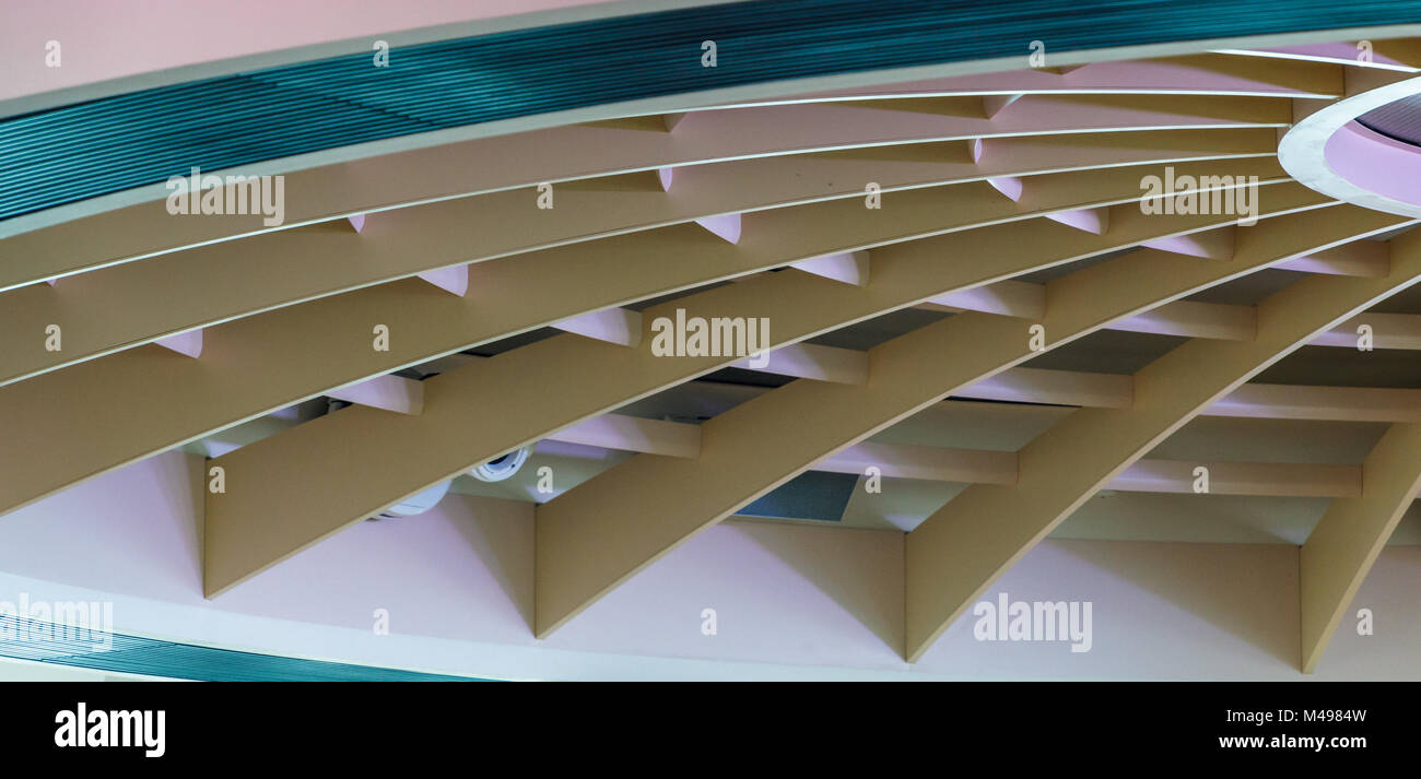 White Concentric Trim on Cruise Ship Ceiling Stock Photo - Alamy