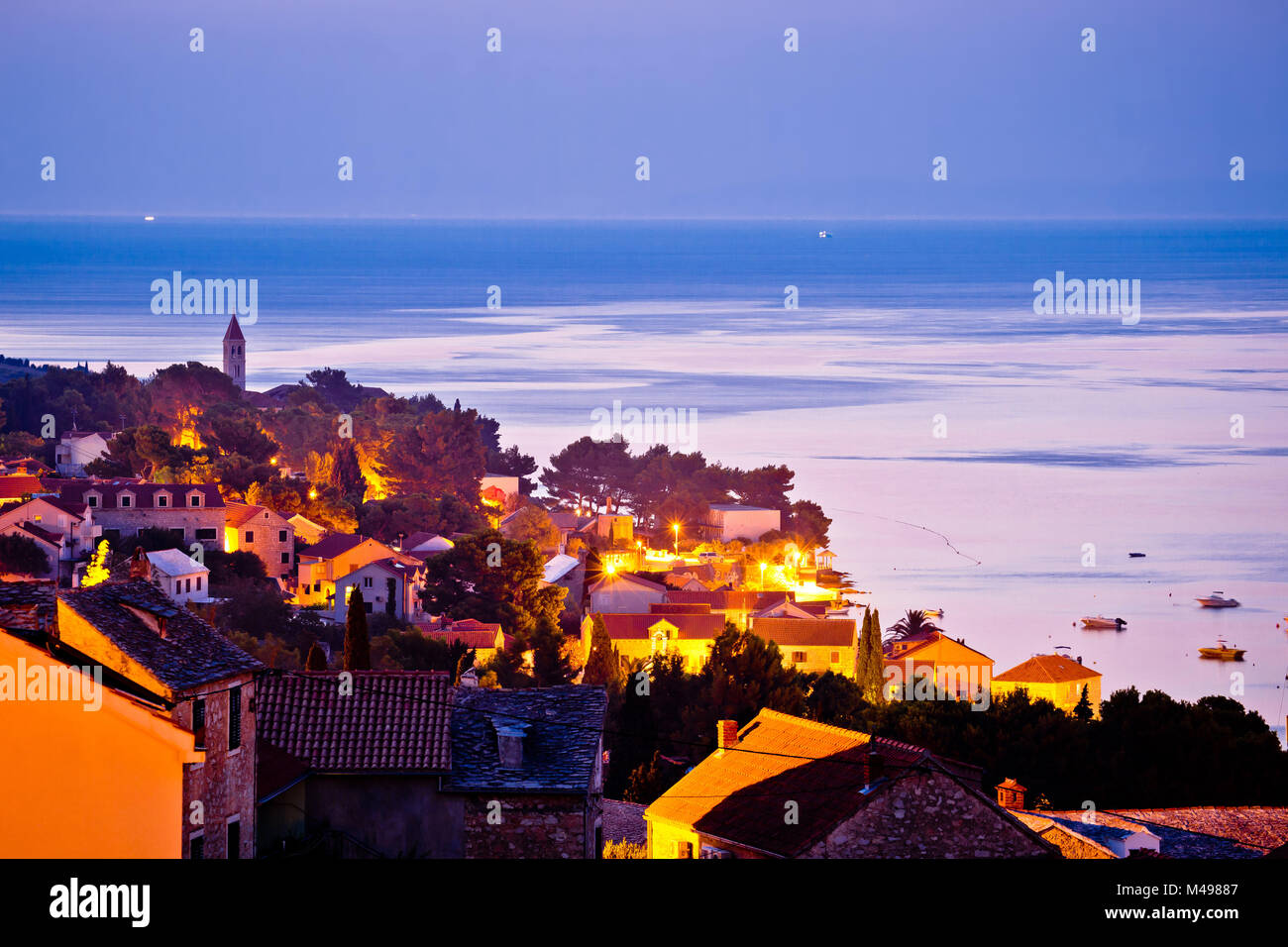 Town of Bol sunrise waterfront view Stock Photo - Alamy