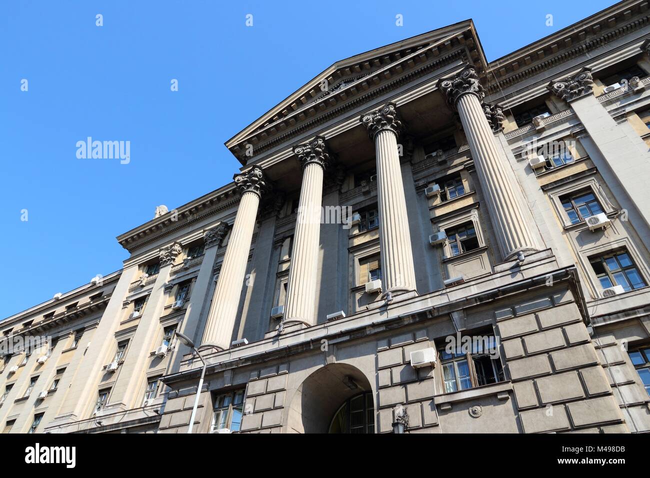 Belgrade, Serbia - governmental building exterior. Classical ...