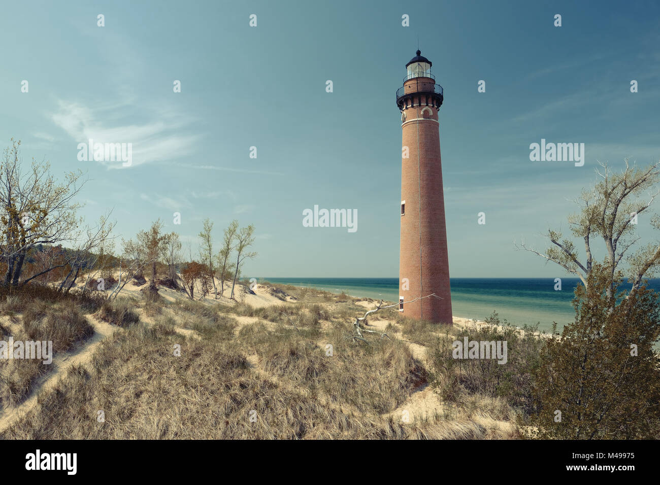 Little Sable Point Lighthouse in dunes, built in 1867 Stock Photo - Alamy