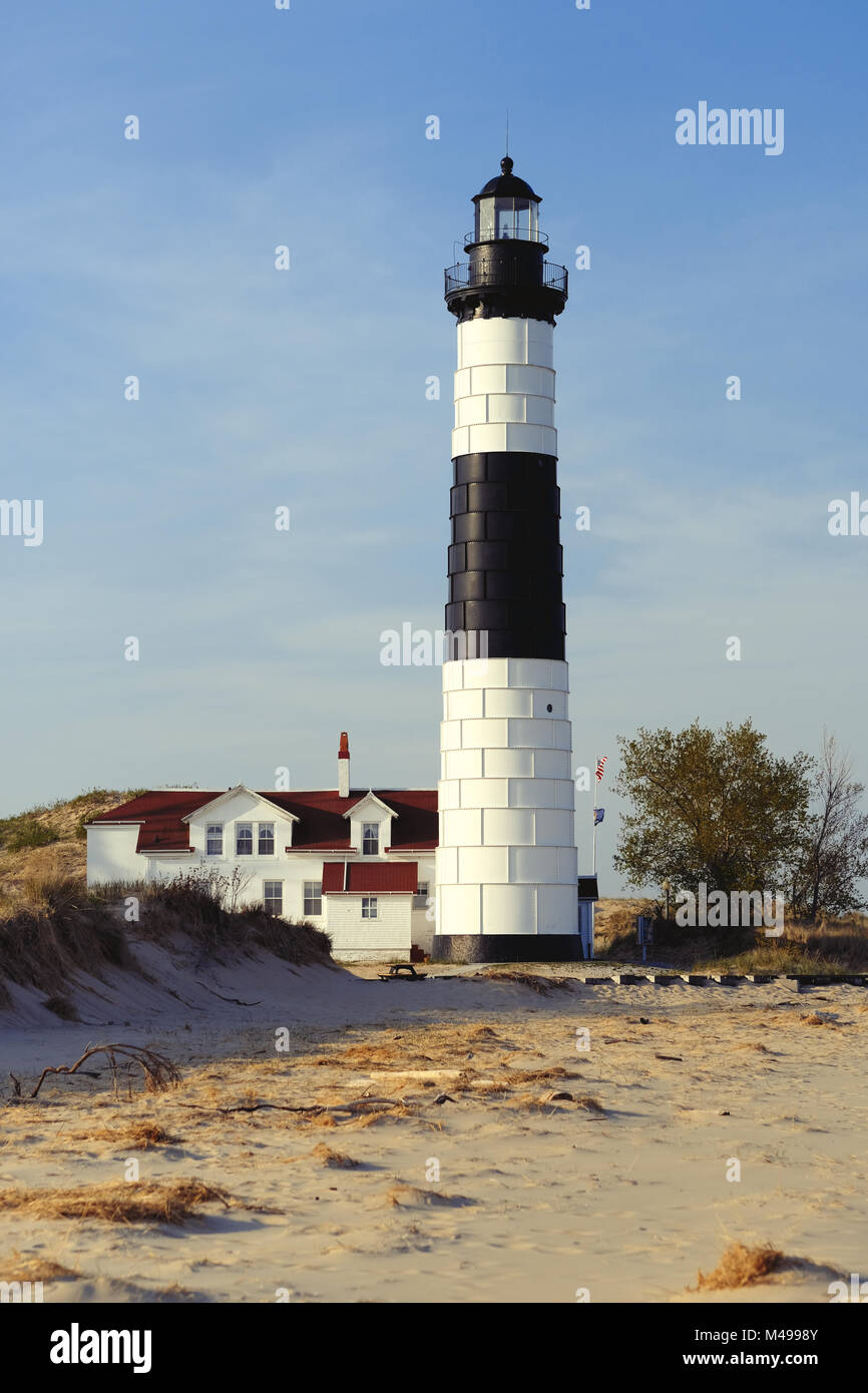 Big Sable Point Lighthouse in dunes, built in 1867 Stock Photo - Alamy