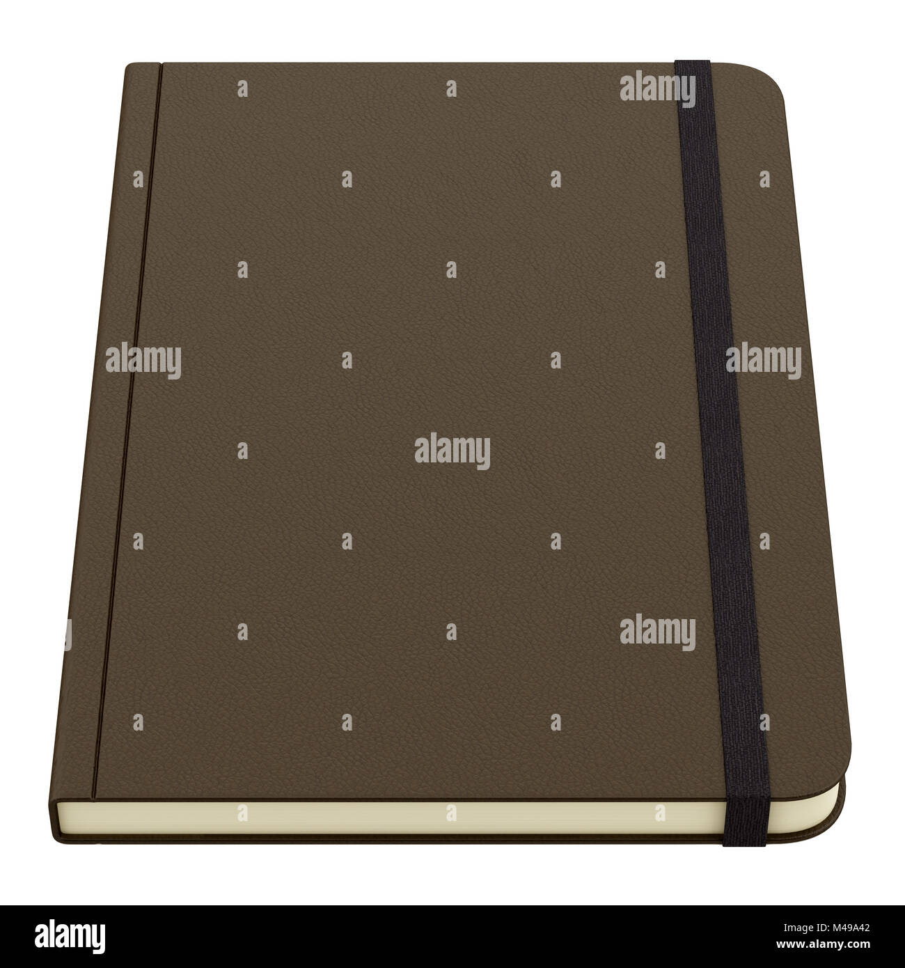 brown notebook isolated on white background Stock Photo - Alamy