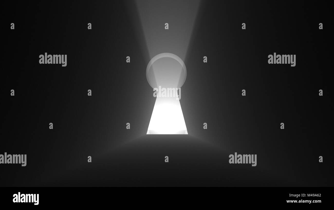 A keyhole with bright light Stock Photo - Alamy