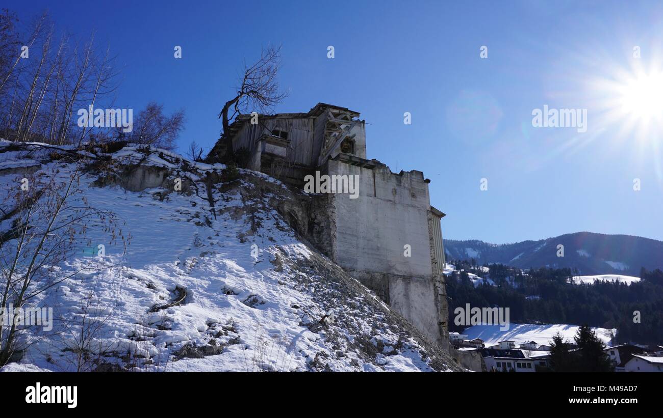 Schwaz, Tyrol, Austria - silver mine and factory ruin with tunnel ...