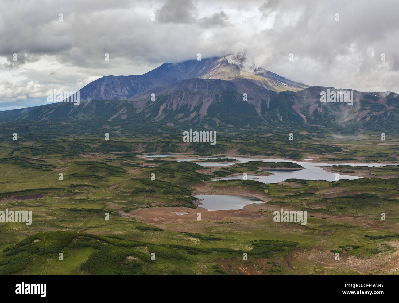 Uzon Caldera in Kronotsky Nature Reserve on Kamchatka Peninsula Stock ...