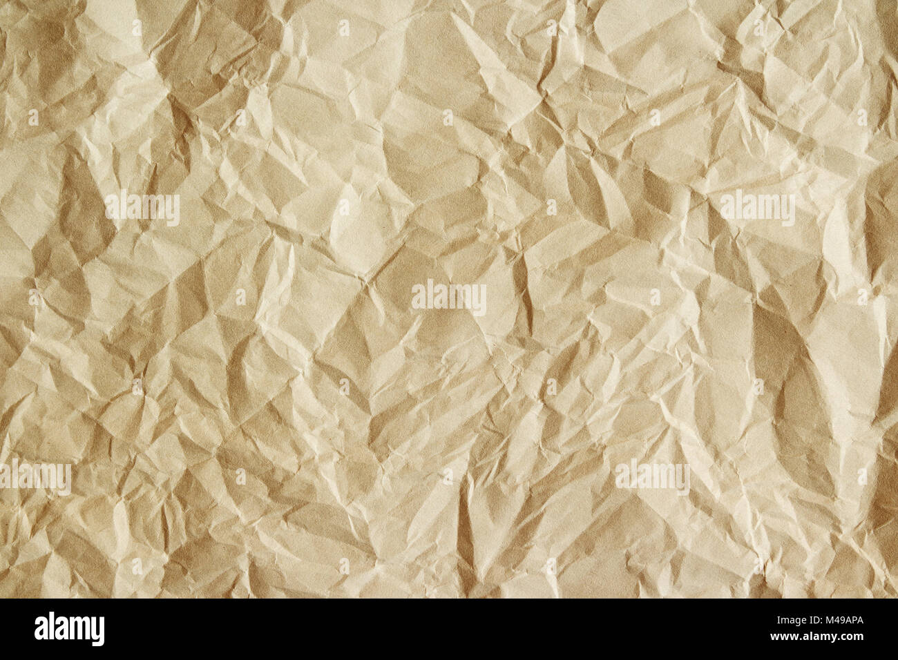 Old crumpled parchment texture. Beige paper sheet as background Stock ...