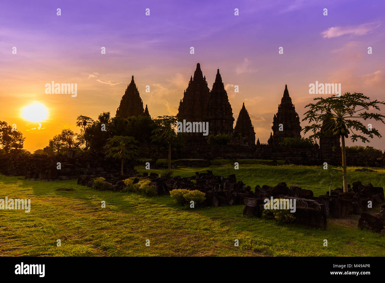 Prambanan temple near Yogyakarta on Java island - Indonesia Stock Photo ...