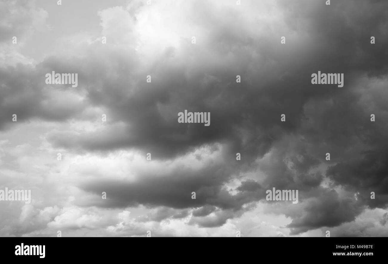 Storm sky, rain. Thunderclouds over horizon, dark, gray Stock Photo - Alamy