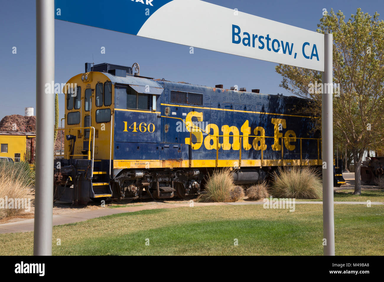 Retired Santa Fe switcher locomotive ATSF 1460 at the Western America Railroad Museum, Barstow ...