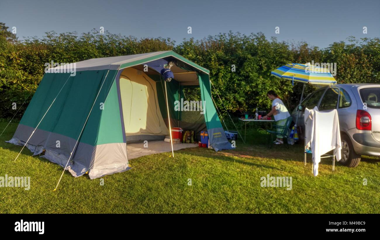 English Summer camping Stock Photo - Alamy