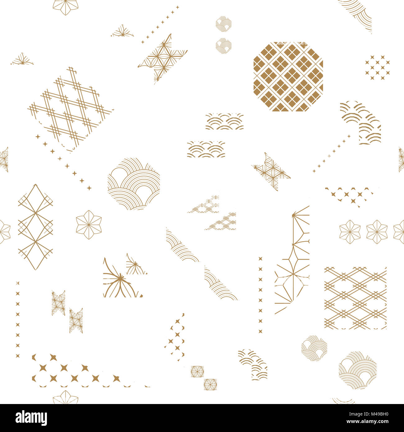 Set japanese seamless pattern Cut Out Stock Images & Pictures - Alamy