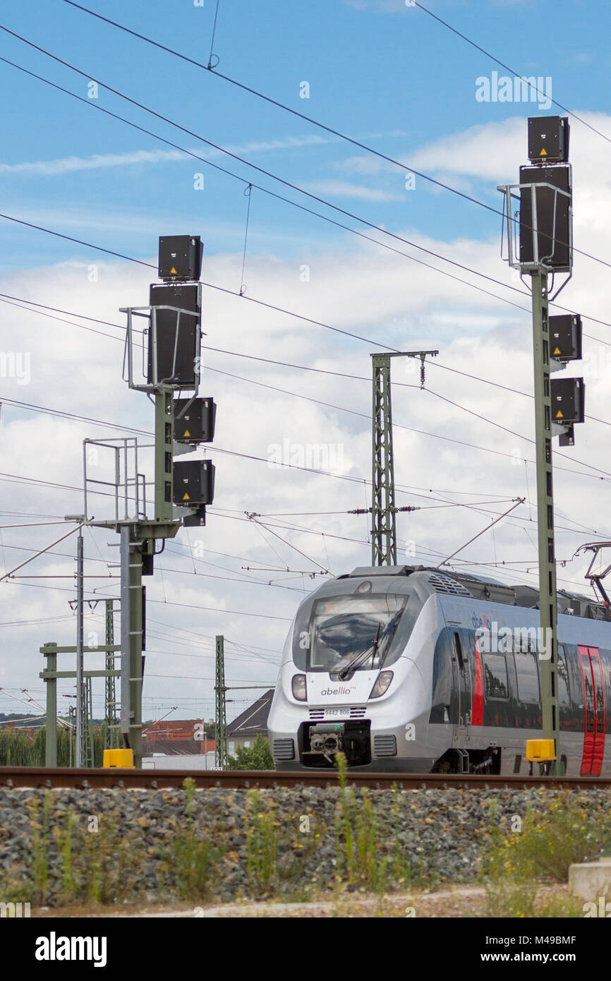 Abellio-Train arriving at Erfurt Stock Photo - Alamy
