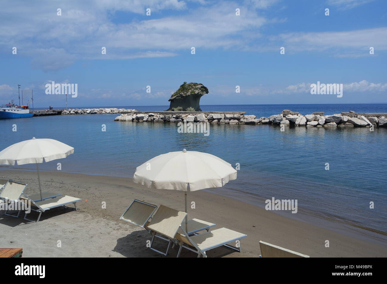 Beach in Lacco Ameno, Ischia Stock Photo - Alamy