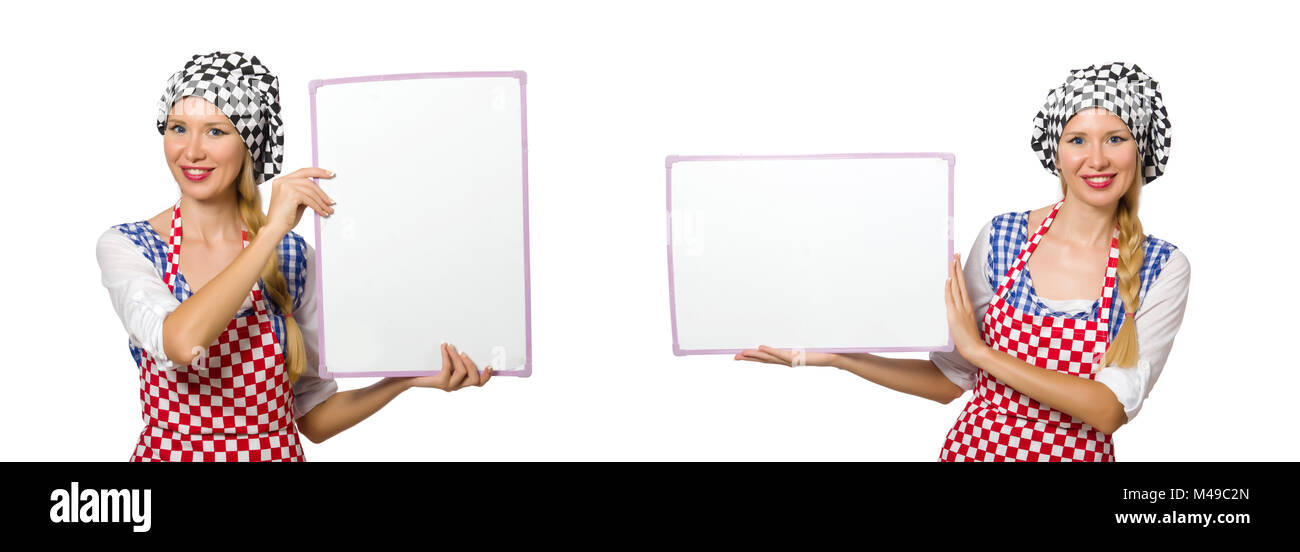 Woman cook isolated on the white background Stock Photo - Alamy