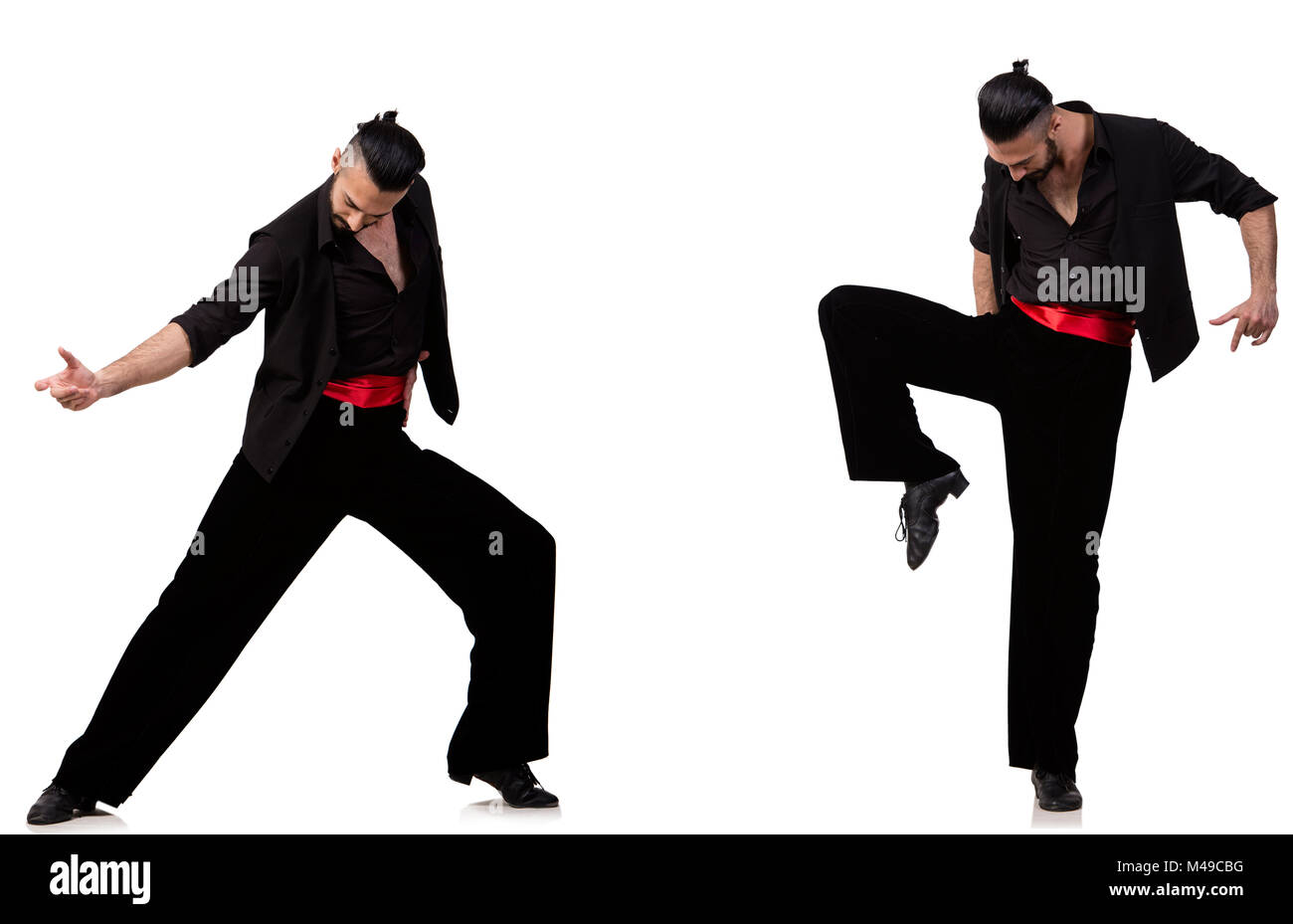 Spanish dancer in various poses on white Stock Photo - Alamy