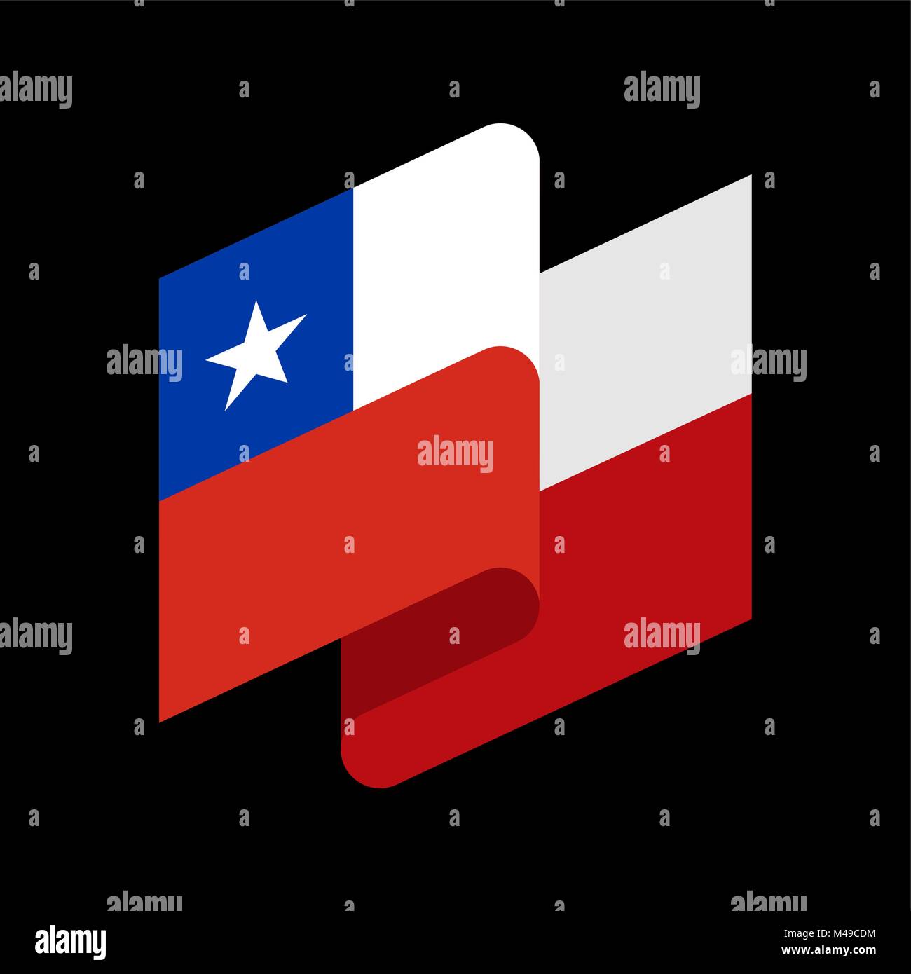 Chile Flag isolated. Chilean ribbon banner. state symbol Stock Vector ...