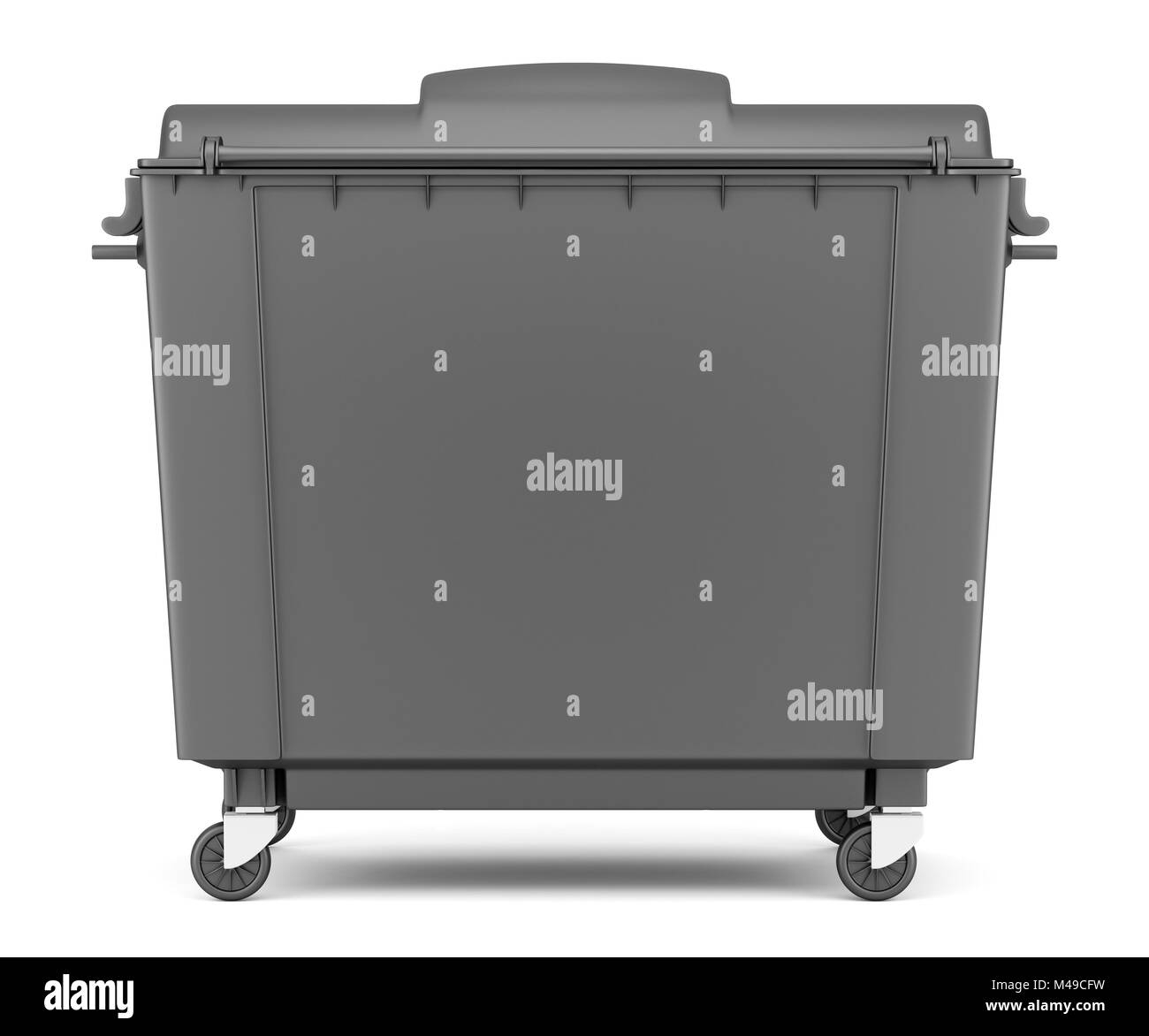 gray garbage container isolated on white background Stock Photo - Alamy