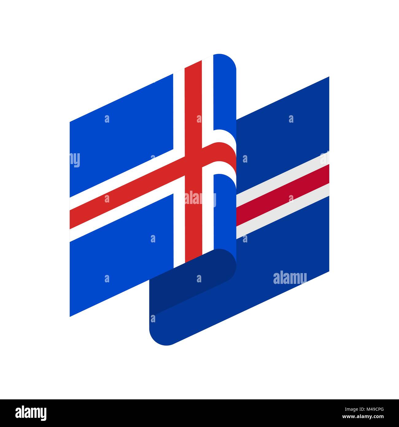 Iceland Flag isolated. Icelandic ribbon banner. state symbol Stock ...
