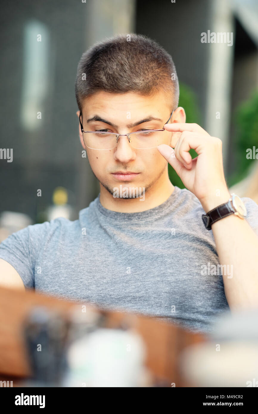 Guy looking at menu hi-res stock photography and images - Alamy