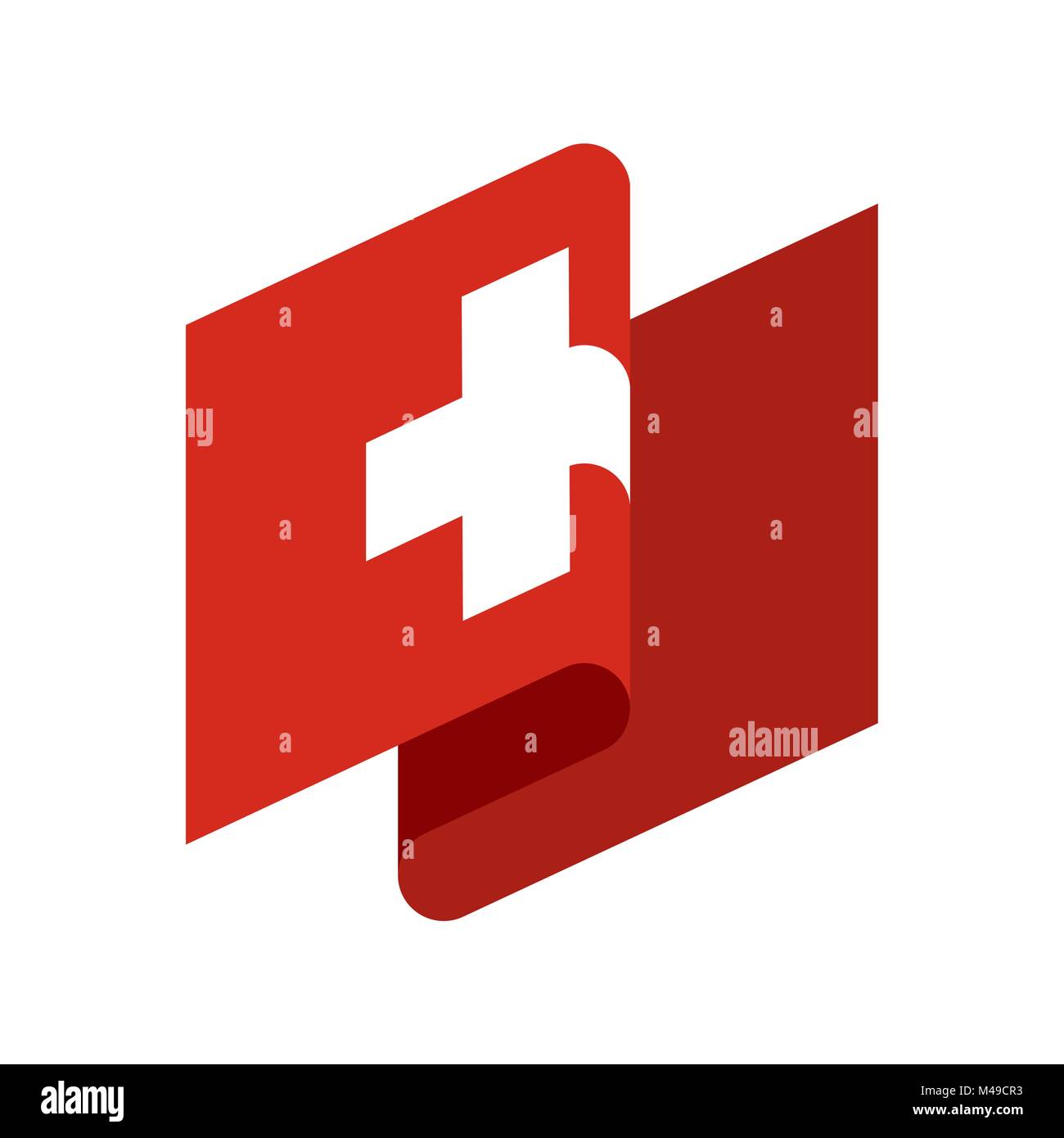 Switzerland Flag isolated. Swiss ribbon banner. state symbol Stock ...