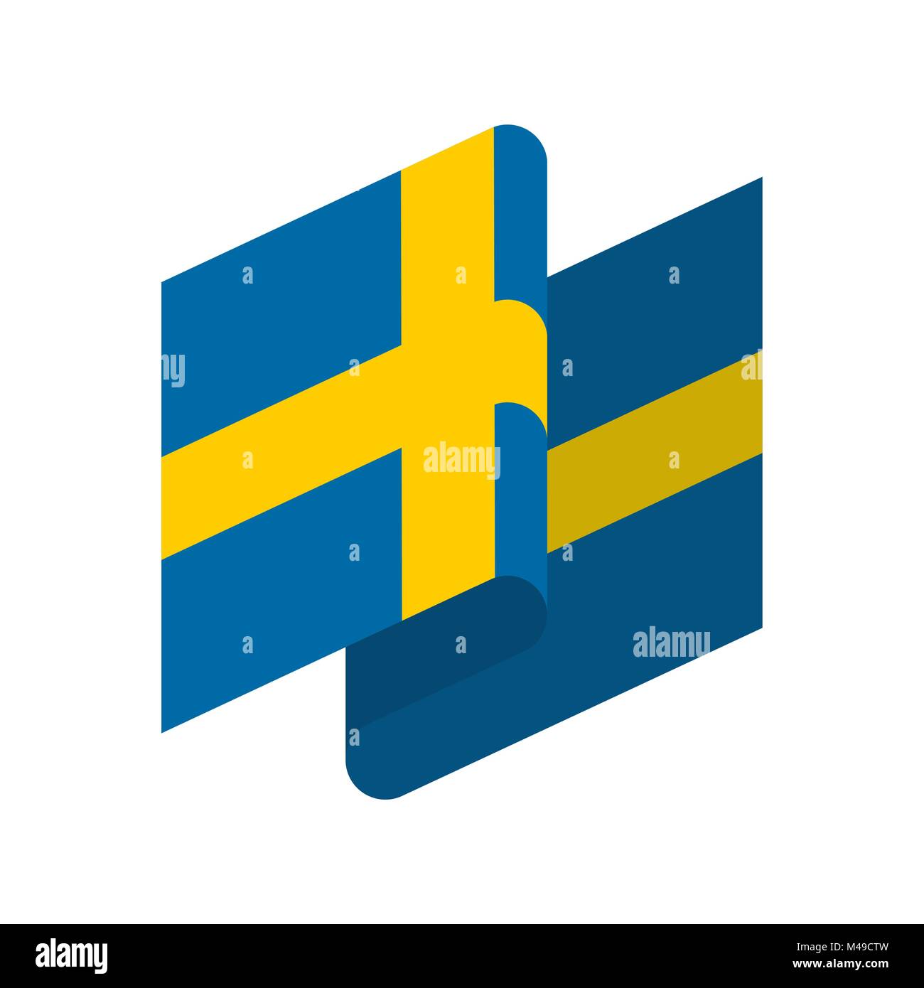 Sweden Flag isolated. Swedish ribbon banner. state symbol Stock Vector ...