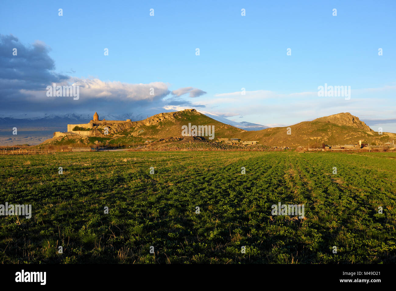 Ancient monastery in front of mountain Stock Photo - Alamy