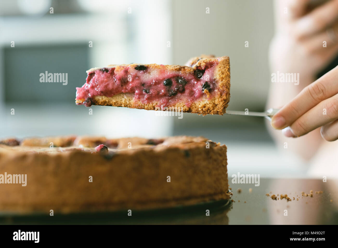 Wild berry homemade pie slice Stock Photo - Alamy
