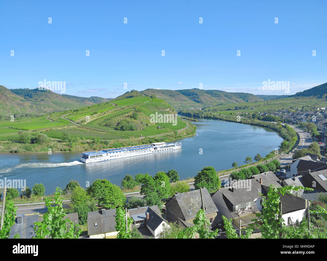 Excursion Ship on Mosel River near Bremm,Rhineland-Palatinate,Germany ...