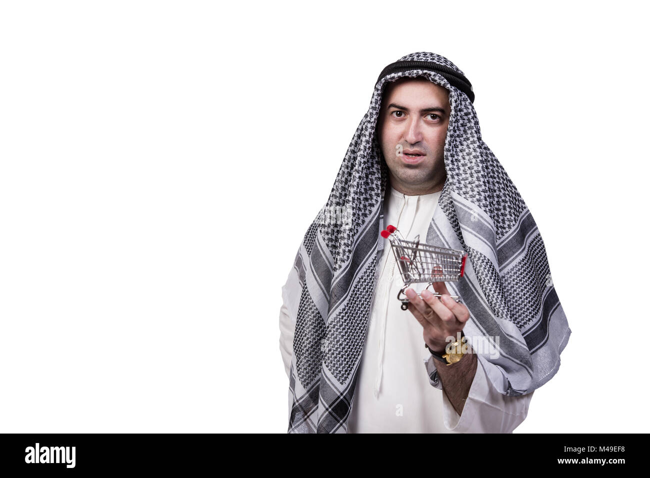 Arab man shopping cart trolley hi-res stock photography and images - Alamy