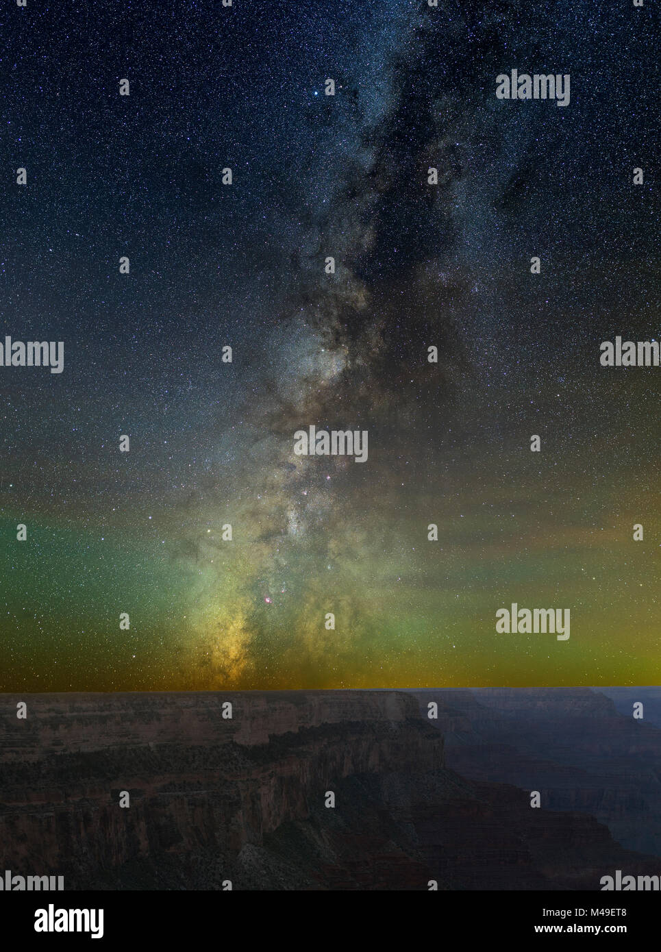 Milky Way rising over the south wall of the Grand Canyon, Arizona, USA ...