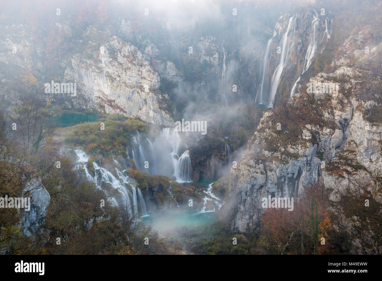 Veliki Slap, the largest waterfall in this image, and Sastavci series ...