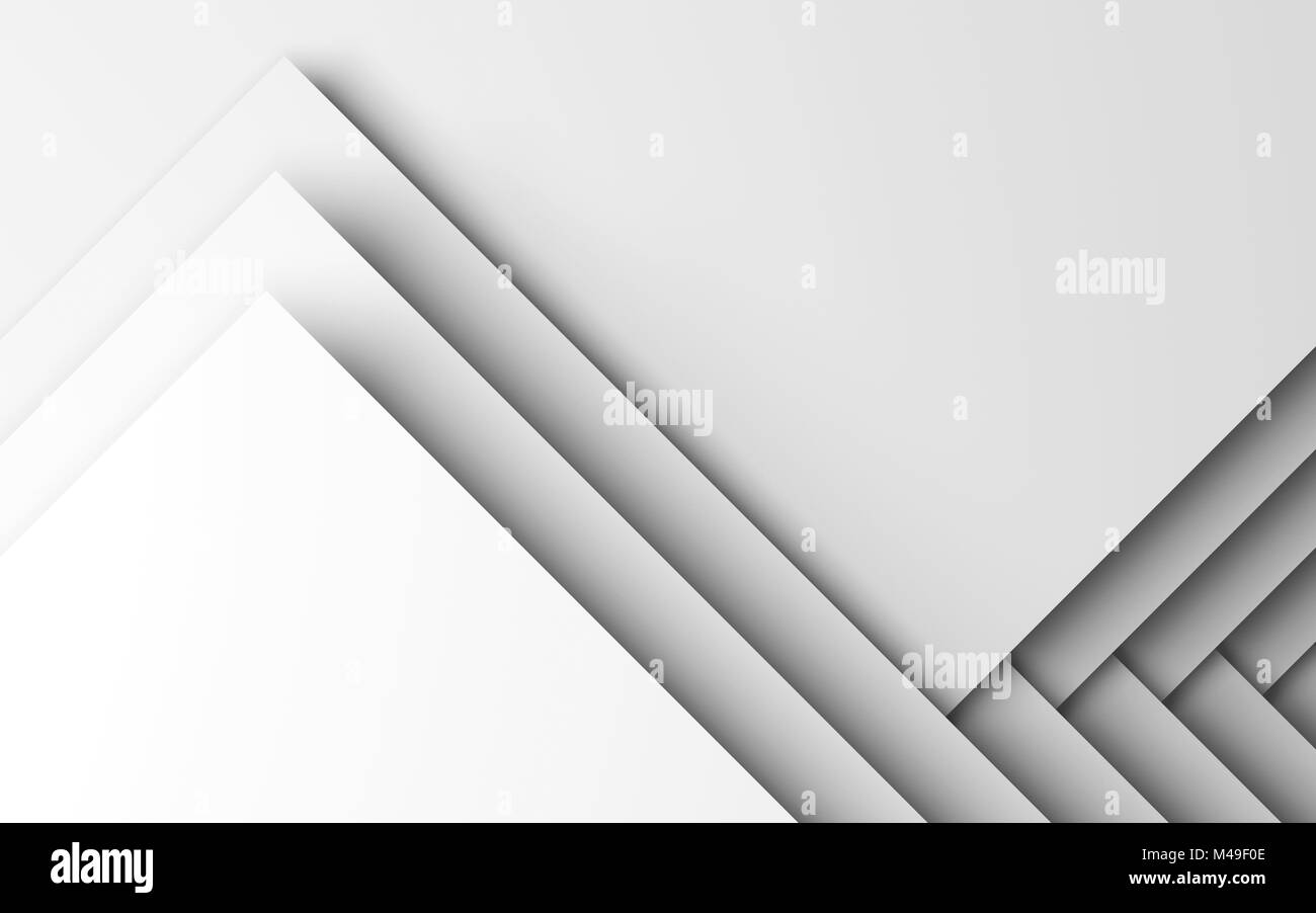 Abstract white digital background, geometric pattern of corners. 3d ...