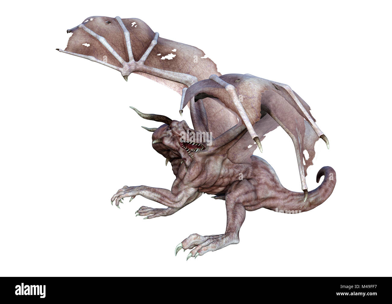 3D rendering of a fantasy vampire dragon isolated on white background ...
