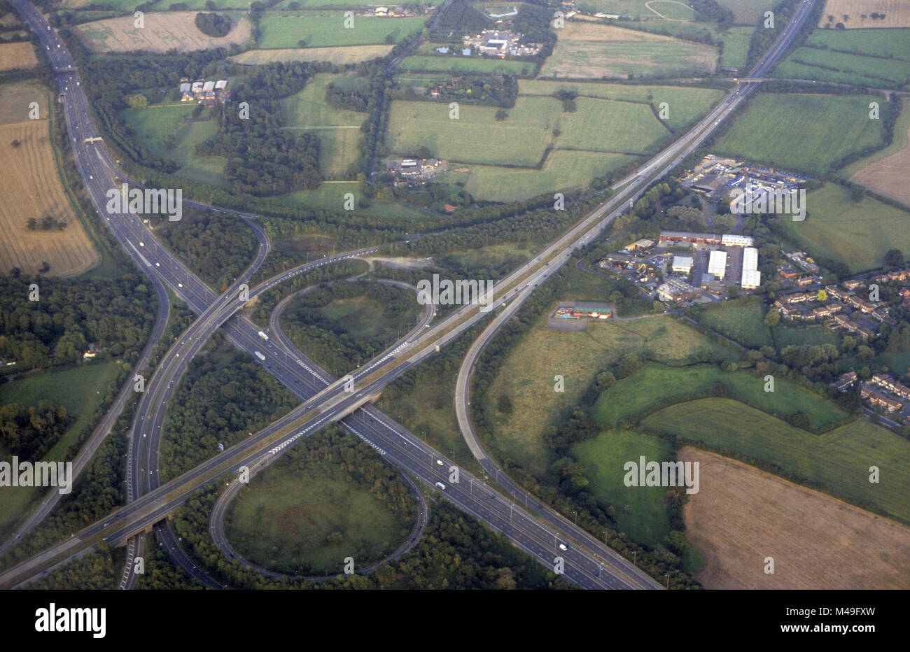Aerial motorway intersection uk High Resolution Stock Photography and ...