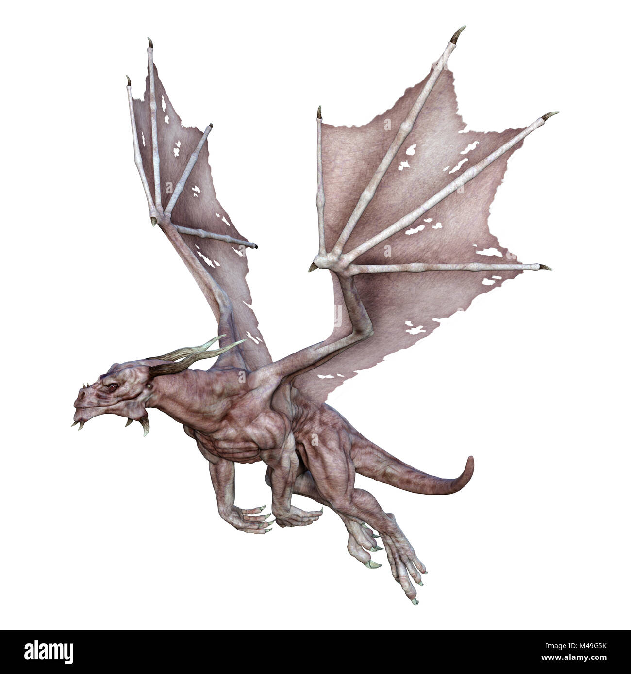 3D rendering of a fantasy vampire dragon isolated on white background ...