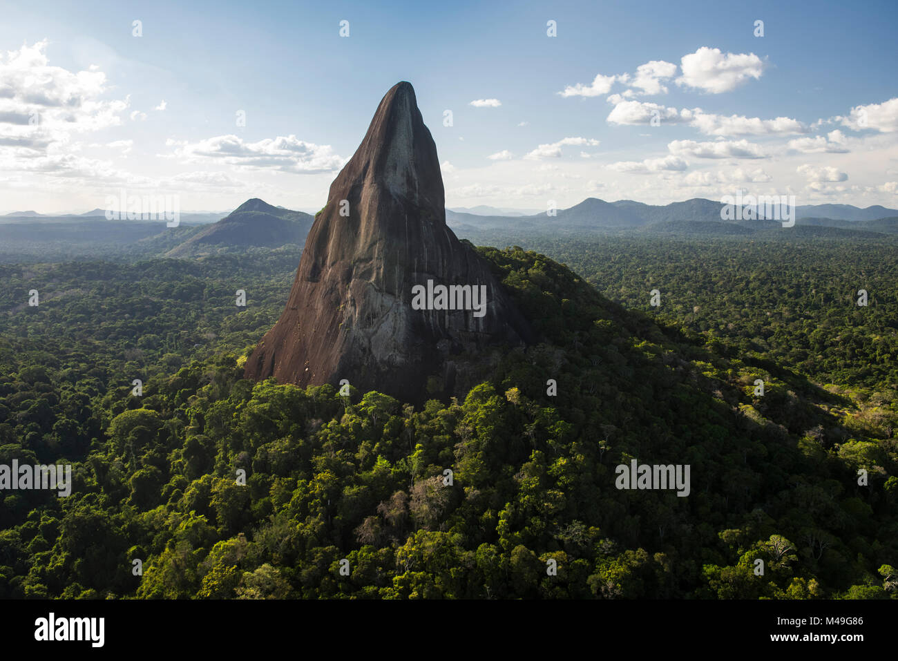 Bottle (Battle) Mountain, a granite outcrop in South Rupununi savanna ...