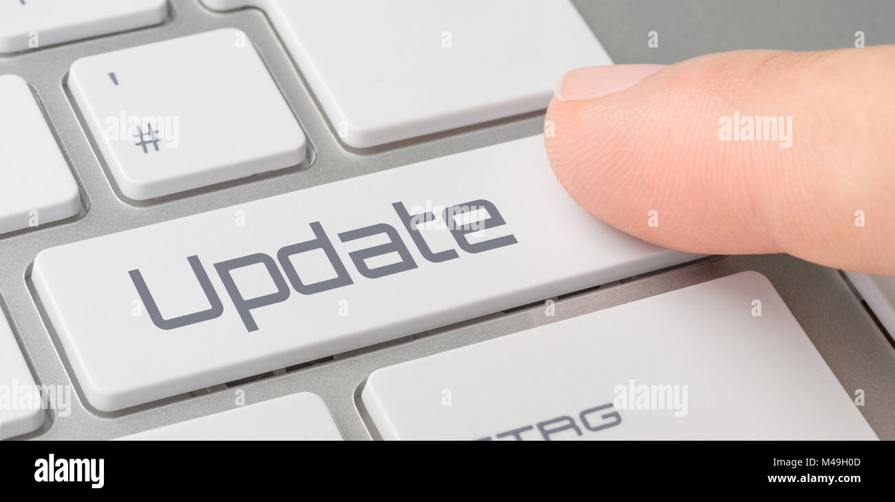 A keyboard with a labeled button - Update Stock Photo - Alamy